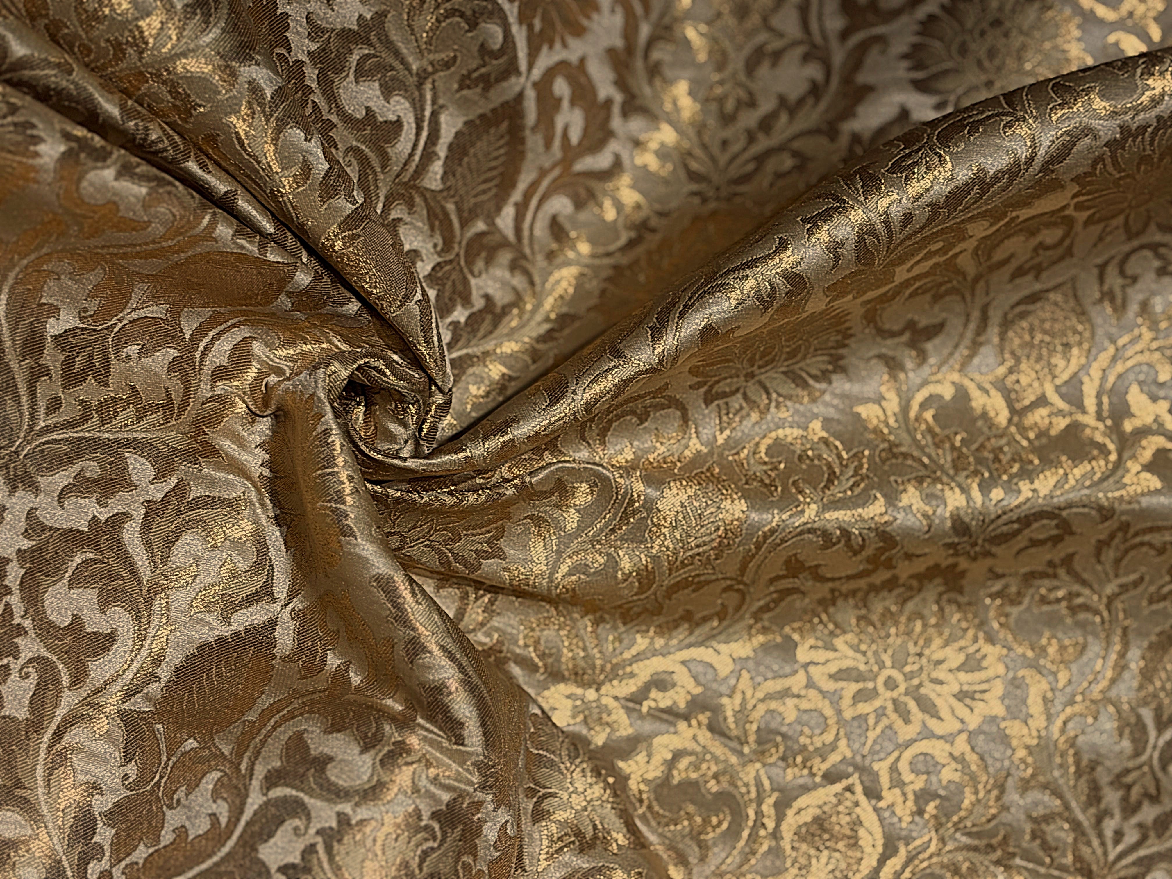 SILK Brocade GOLD WITH Metallic GOLD JACQUARD Fabric 44 Inch Wide BRO1 silk-brocade-gold-with-metallic-gold-jacquard-fabric-44-inch-wide-bro1