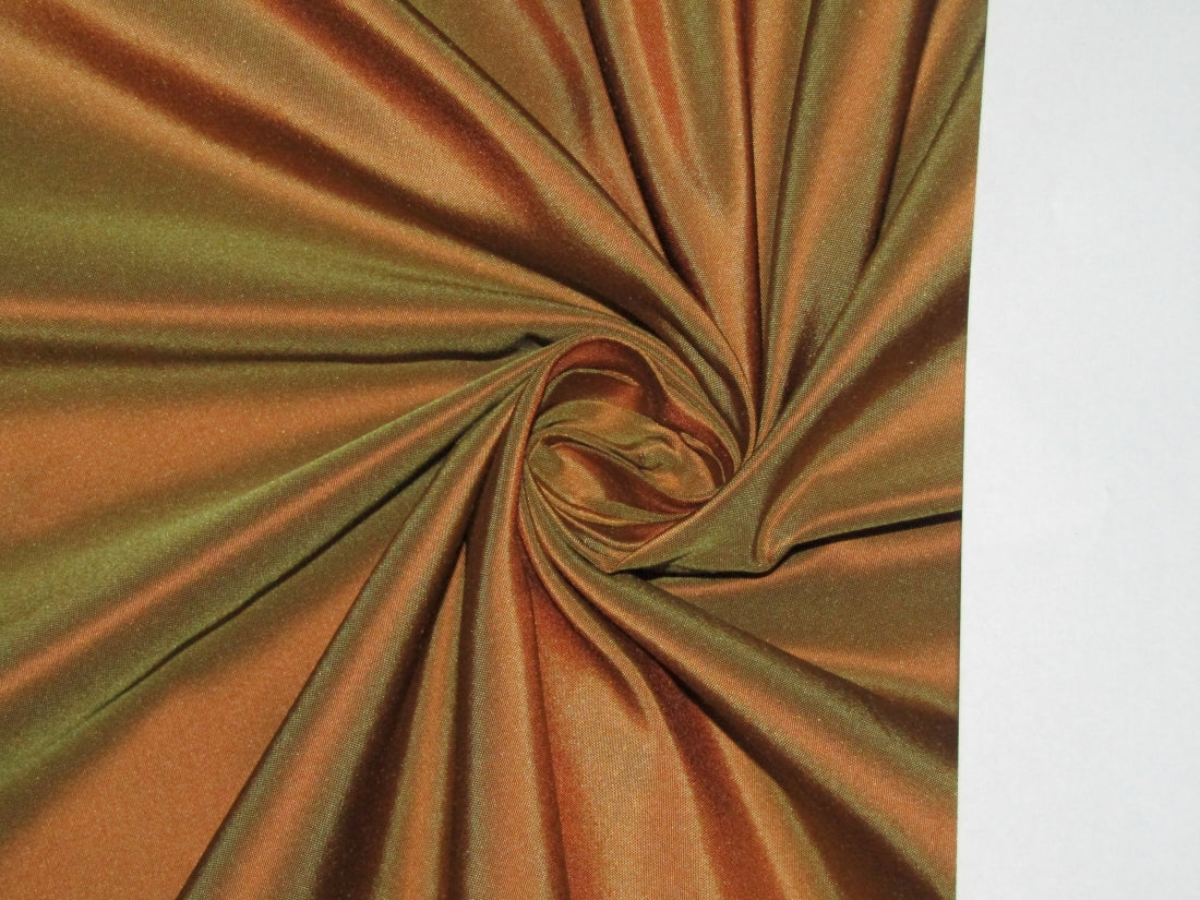 Pure SILK TAFFETA FABRIC Rusty Brown x Golden Green color 54" wide TAF – Puresilks.us