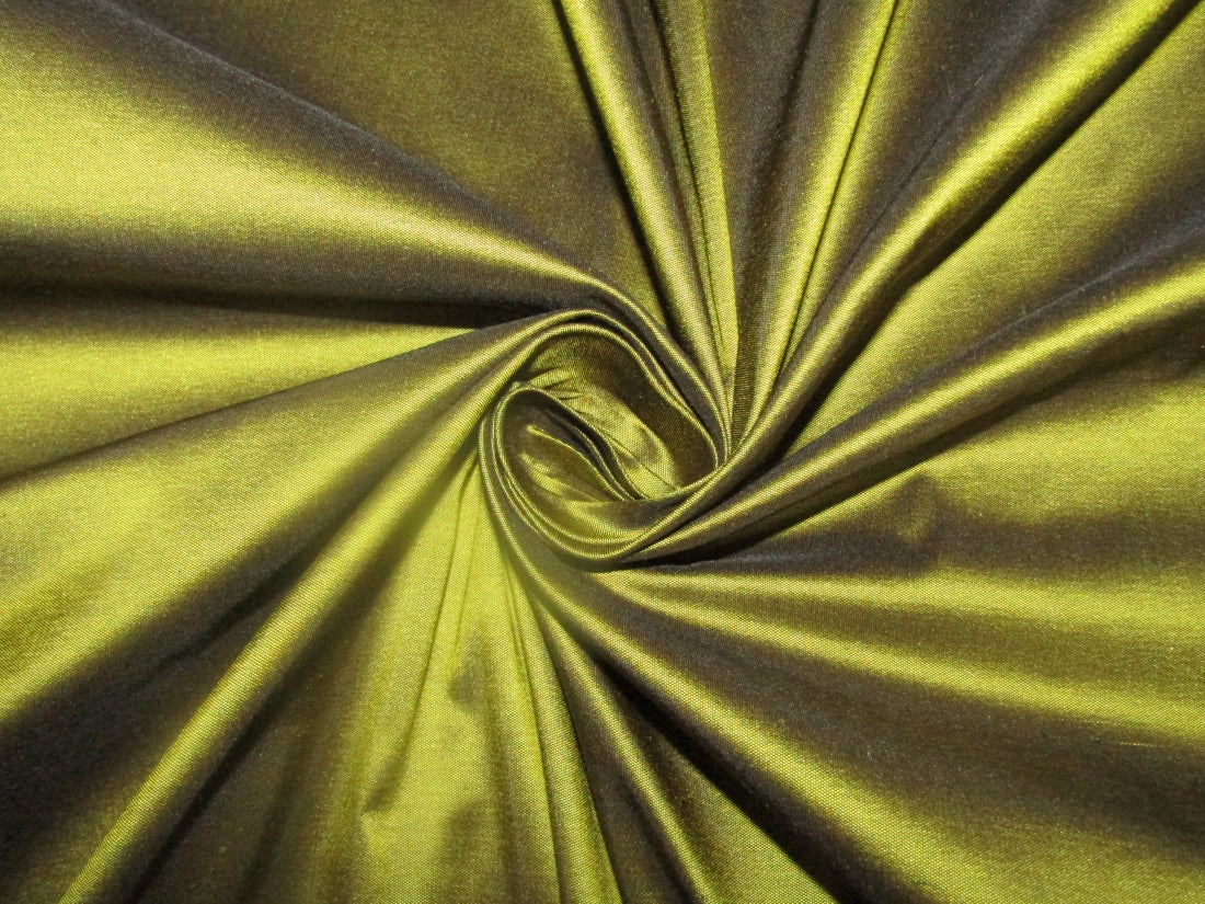 100% Pure SILK TAFFETA FABRIC Iridescent Yellow x Black color 54" wide – Puresilks.us