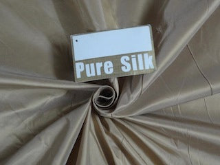 100% Pure SILK TAFFETA FABRIC True Gold color 5.00 yards continuous pi – Puresilks.us