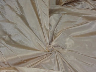 100% Pure SILK TAFFETA FABRIC Golden Cream color 5.45 yards continuous – Puresilks.us