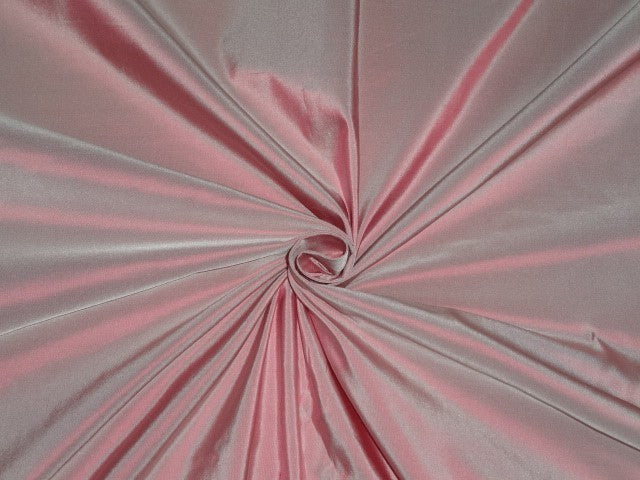 100% Pure SILK TAFFETA FABRIC Iridescent Pink x Ivory color 54" w – Puresilks.us