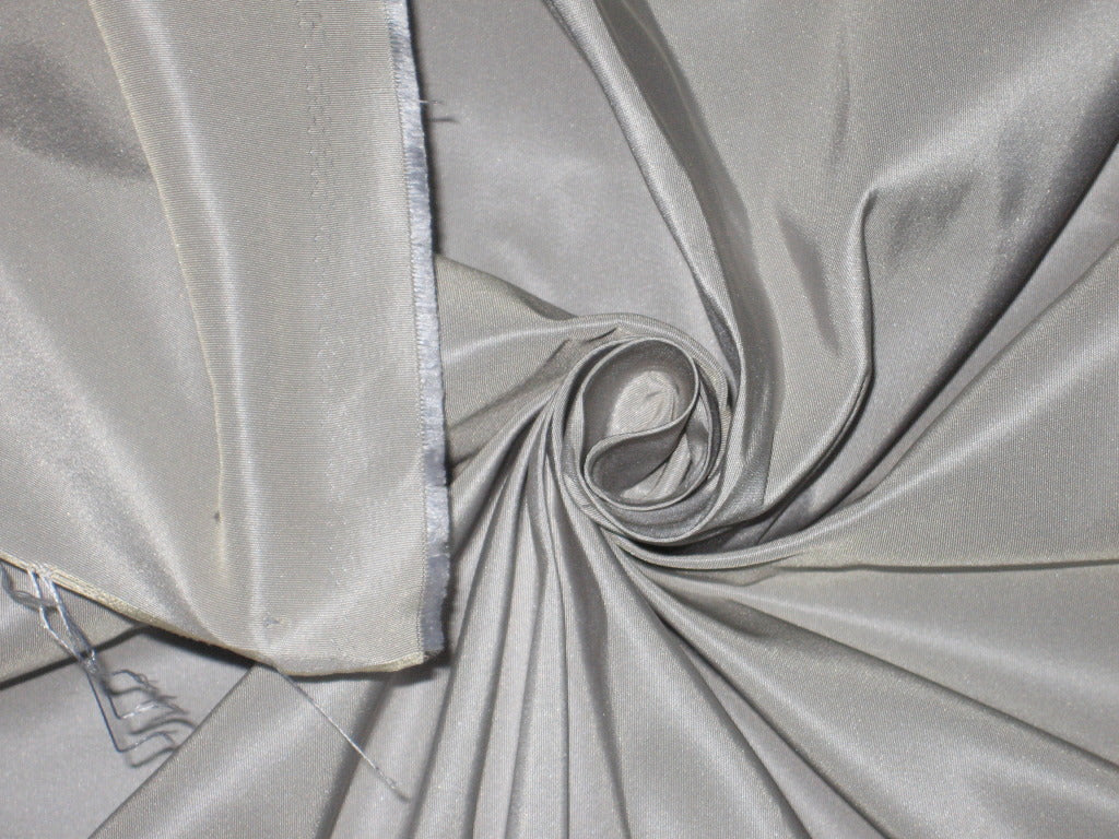 100% Pure SILK TAFFETA FABRIC Dusty Grey x Blue continuous piece 54&qu – Puresilks.us