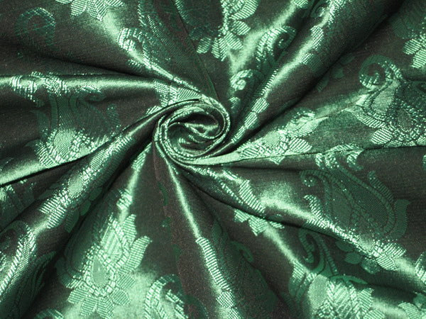 Spun Silk Brocade fabric Deep Emerald Green Color 44" wide BRO128[2 ...