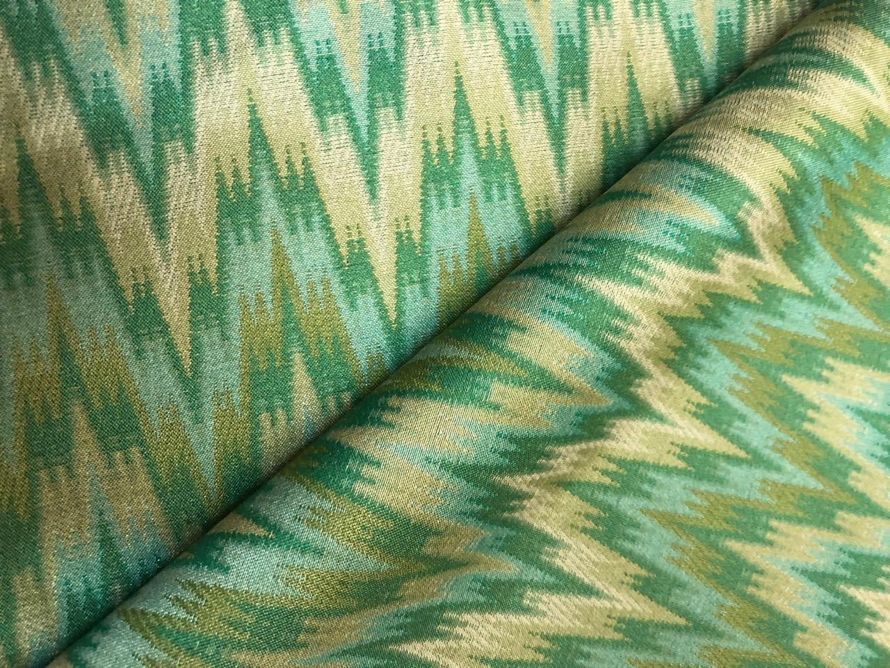 Silk Brocade fabric with ikat jacquard all over available in 2 colors ...