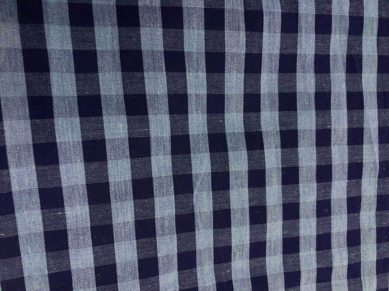 100% Cotton fabric plaids in midnight blue/navy blue and Carolina blue ...