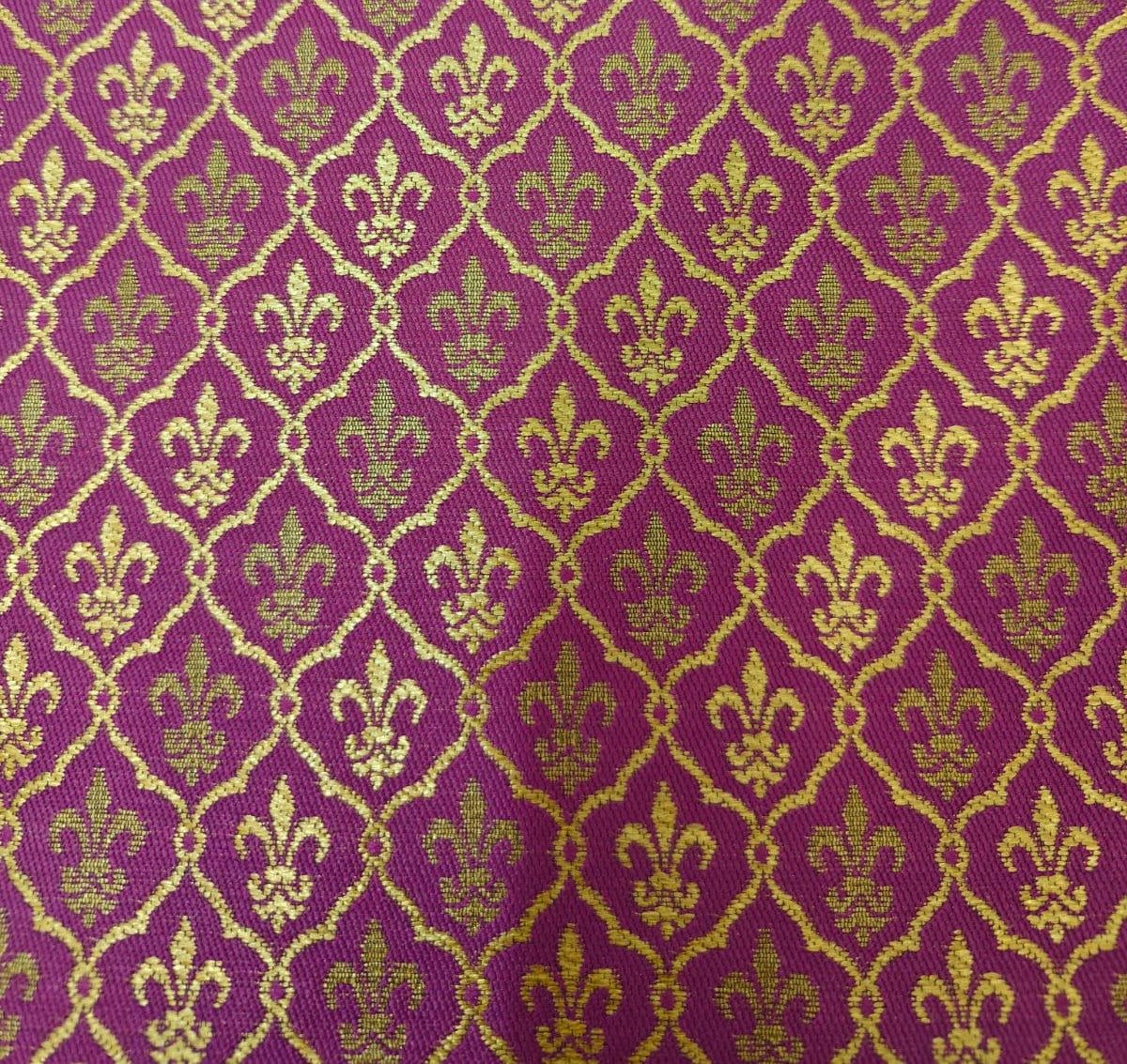 Brocade Fabric mulberry color with metallic gold jacquard 56" BRO975[4 ...