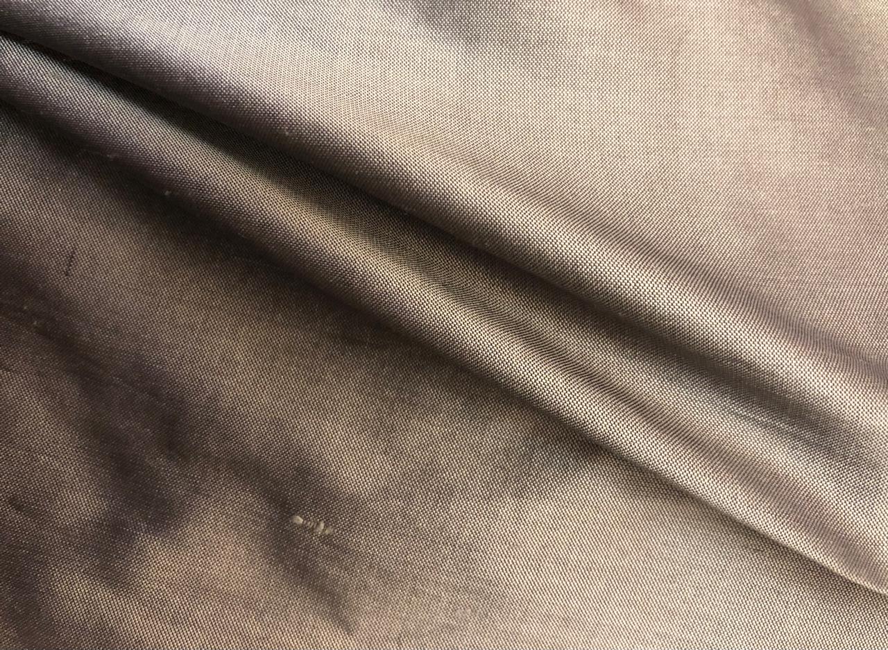 Silk Dupioni fabric cream x brown =taupe color 54" wide DUP444 [1 ...