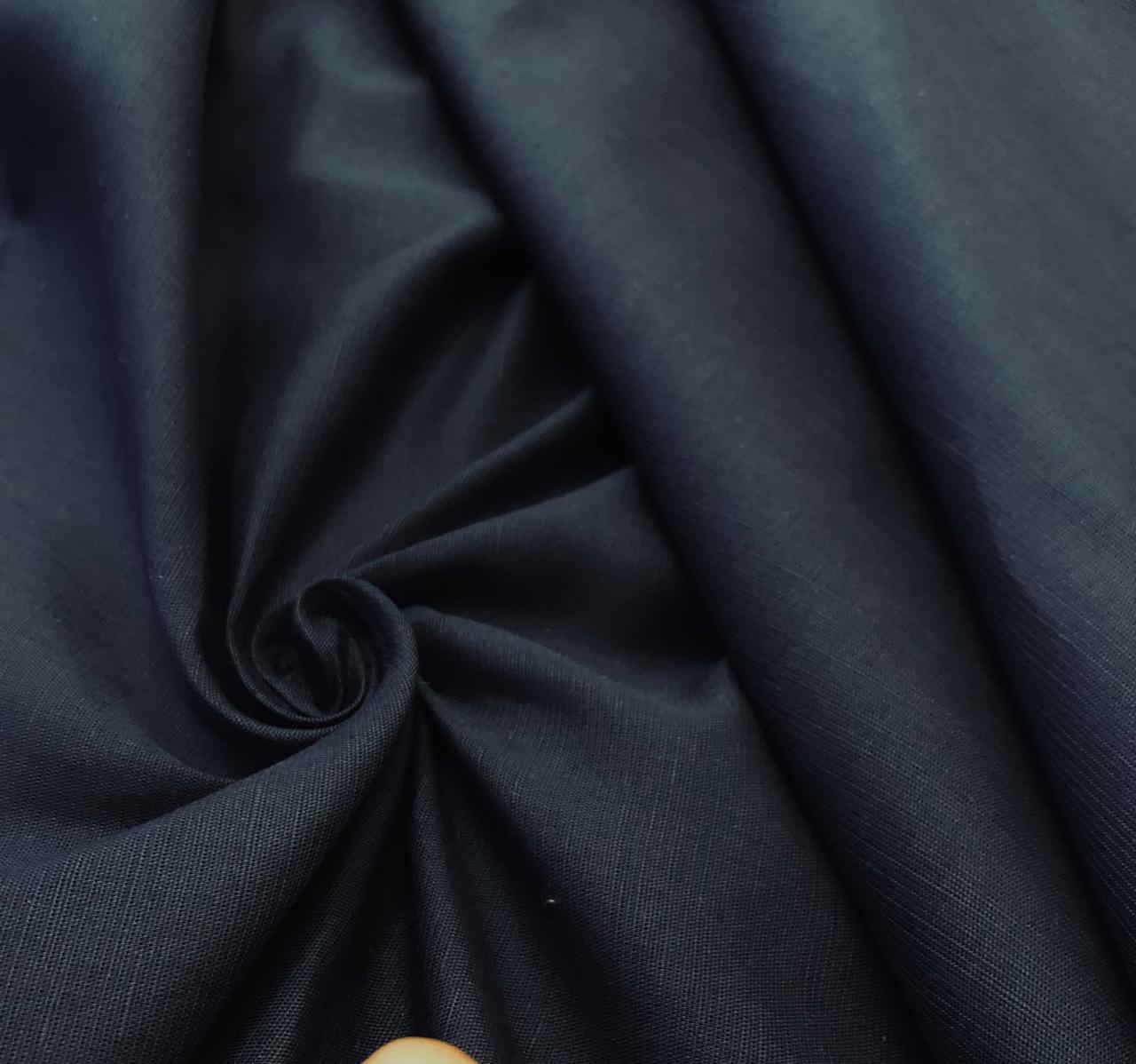 Cotton 50% Linen 50% navy color Fabric 58" wide [20026] – Puresilks.us