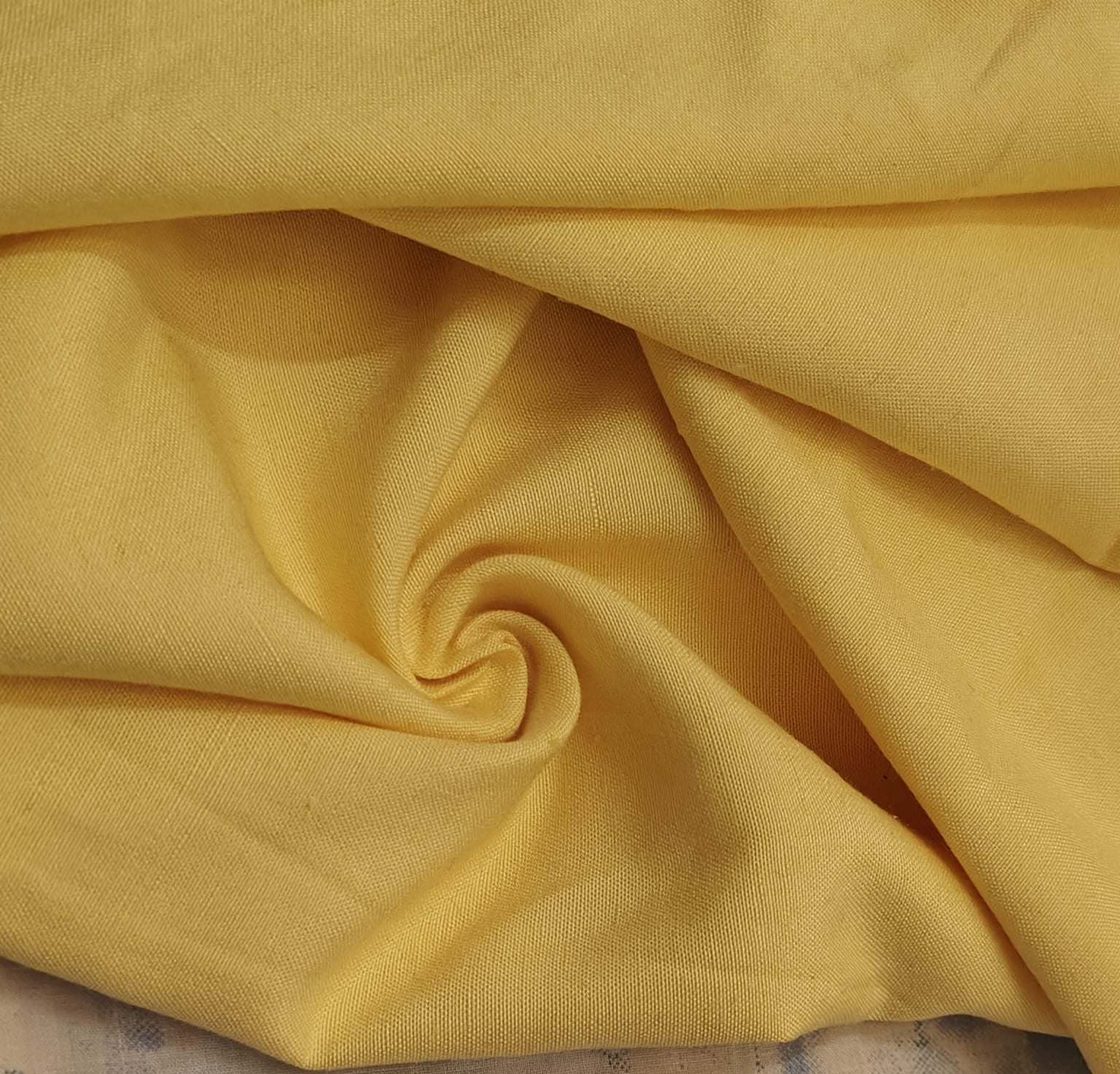 Linen sunshine yellow color -The fabric drapes softly yet retains a sl ...