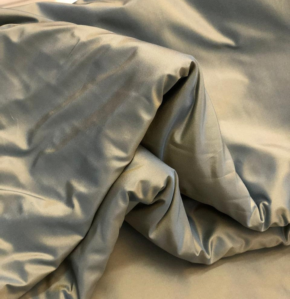 Silk TAFETTA fabric 54"wide golden yellow x blue color TAF354[3 ...