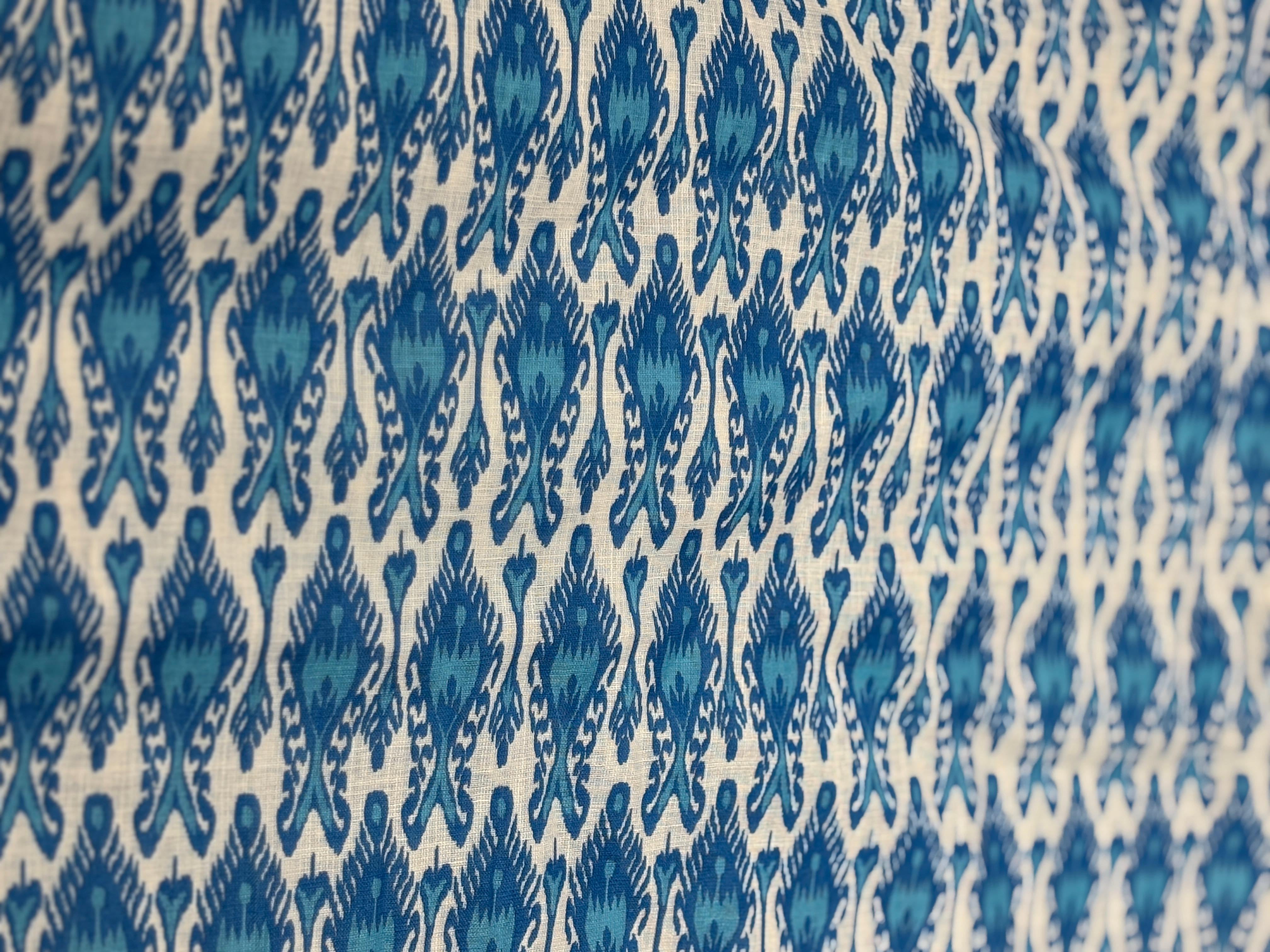 100% Cotton Linen ikat digital print 44" wide available in 4 different ...