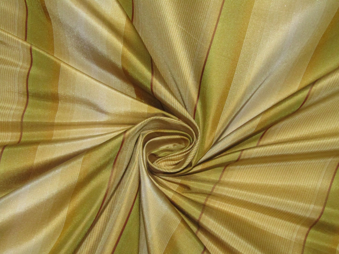 Silk Taffeta Fabric Shades of Gold,Green& Wine Color stripes 54&qu – Puresilks.us