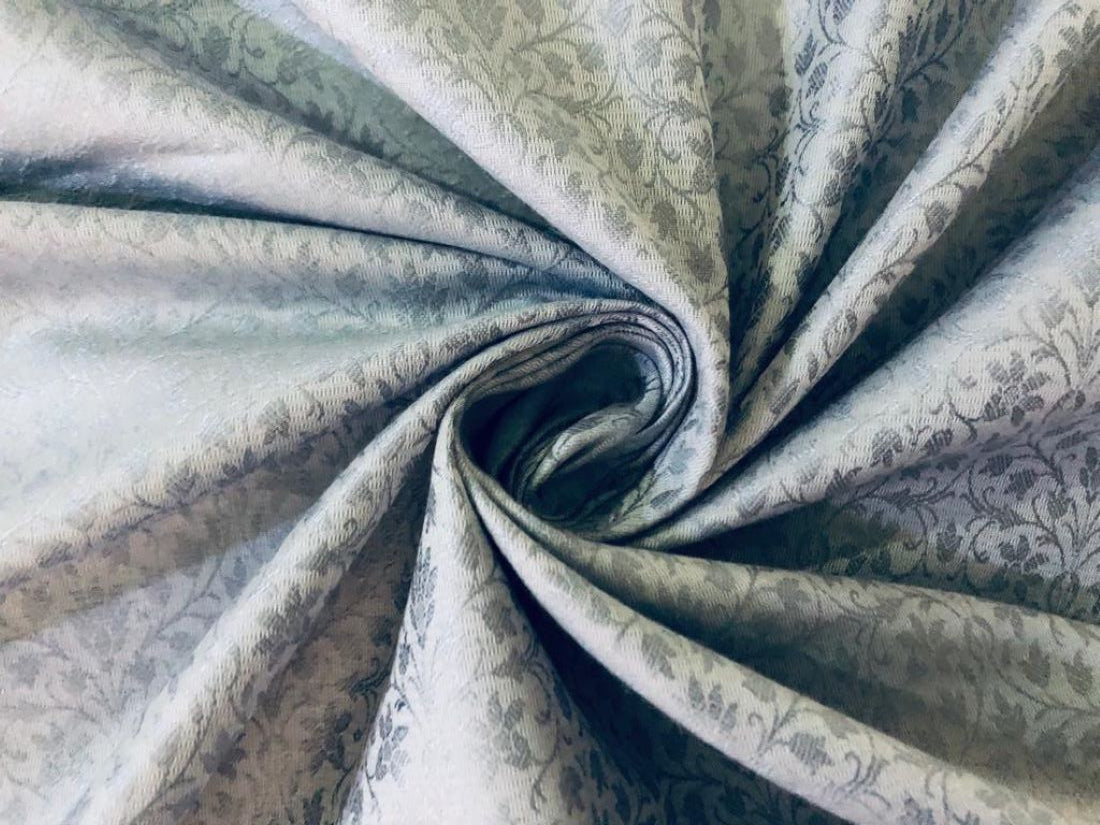 Silk Brocade fabric dusty grey color 44" wide available in two colors ...