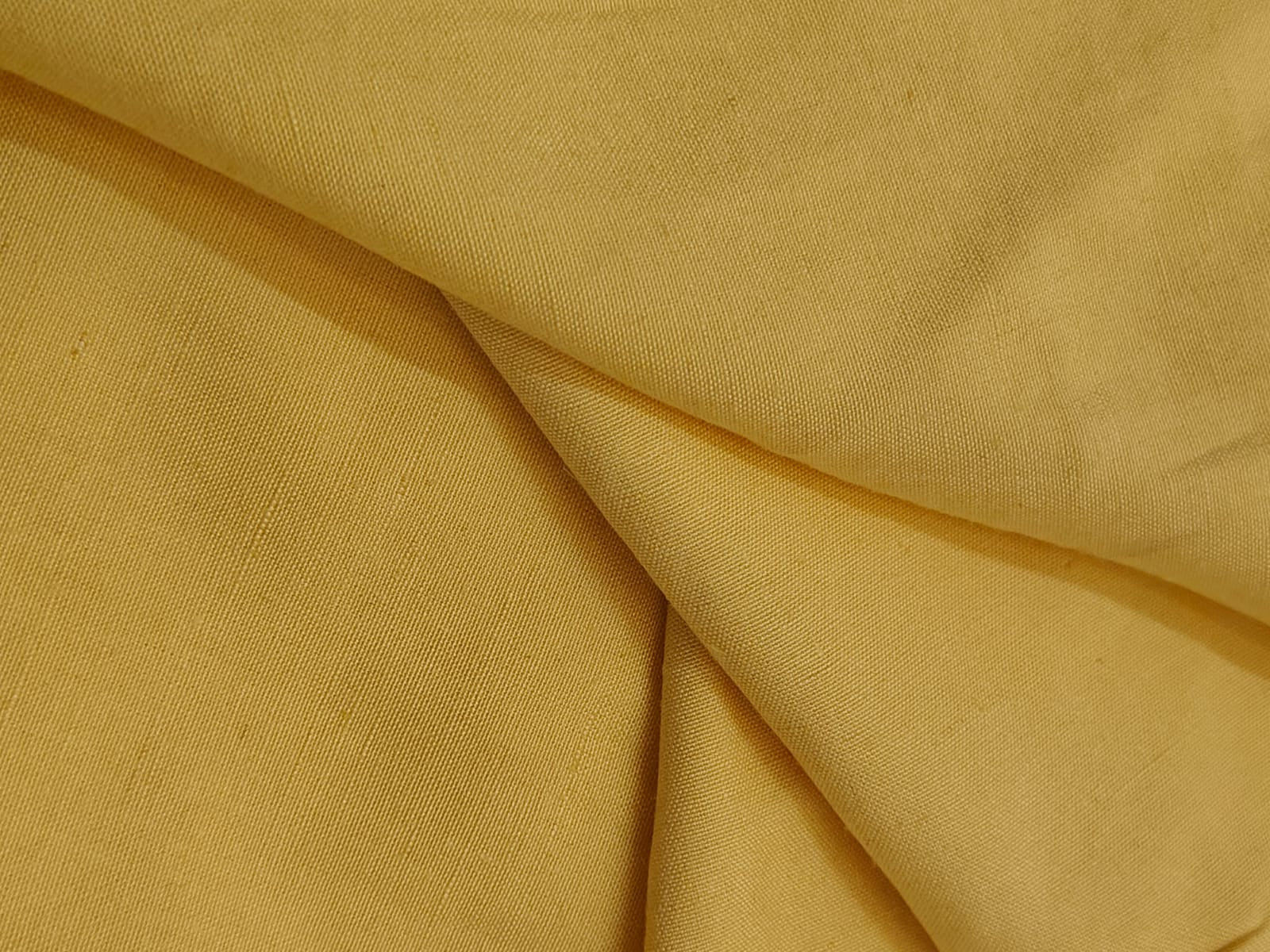 Linen sunshine yellow color -The fabric drapes softly yet retains a sl ...