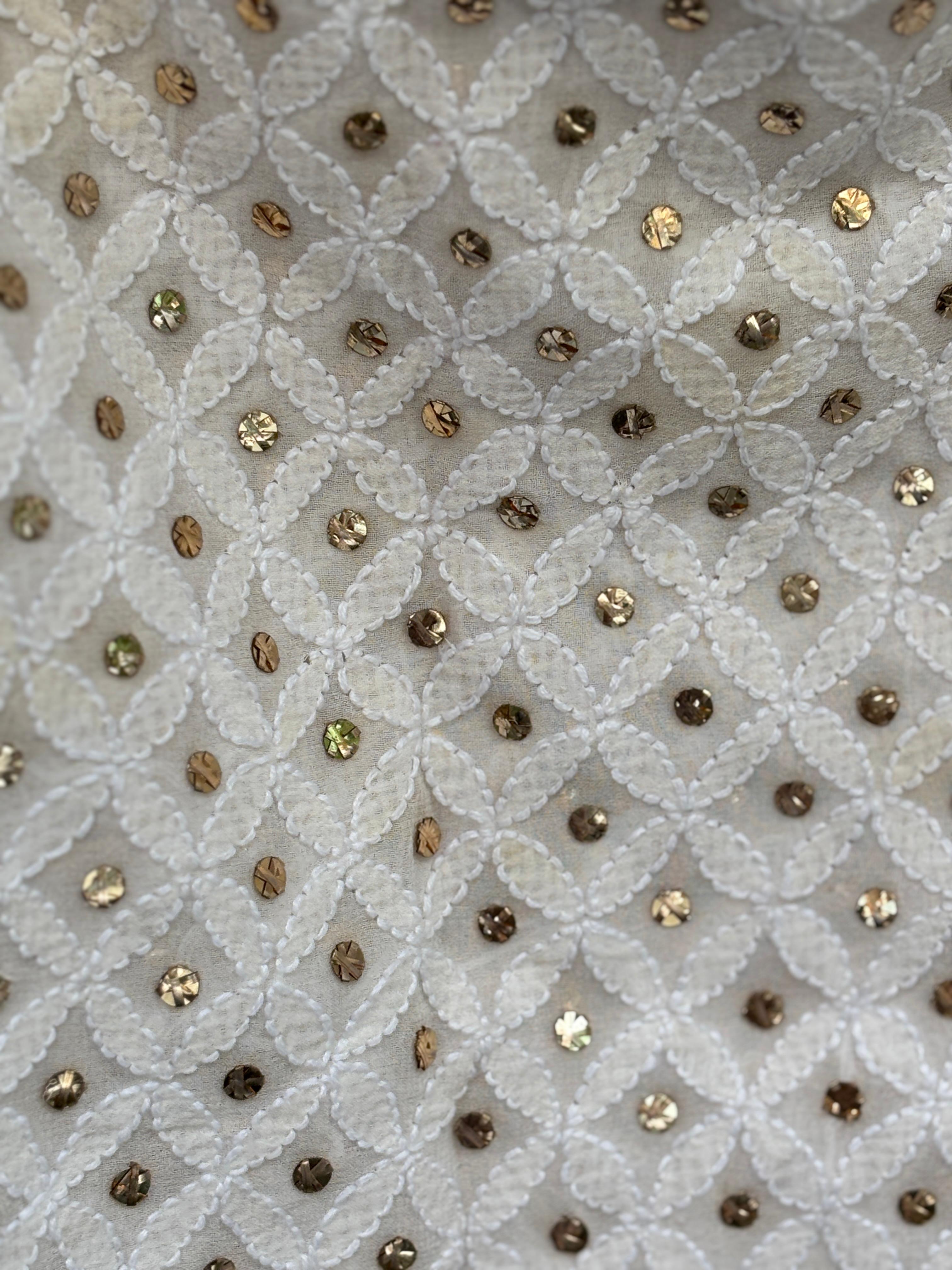 Indian Mukesh Embroidery, 44" wide and 3 yards long.[17689] – Puresilks.us