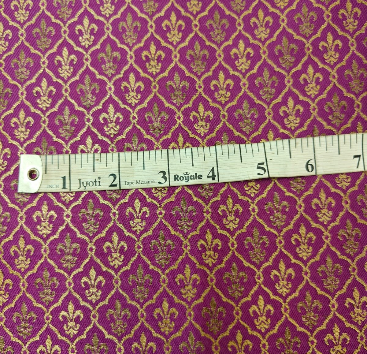 Brocade Fabric mulberry color with metallic gold jacquard 56" BRO975[4 ...