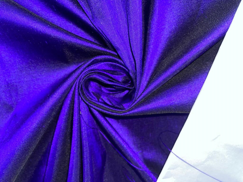 100% Silk Dupion fabric Royal blue X Black color 44" wide DUP267[1 ...