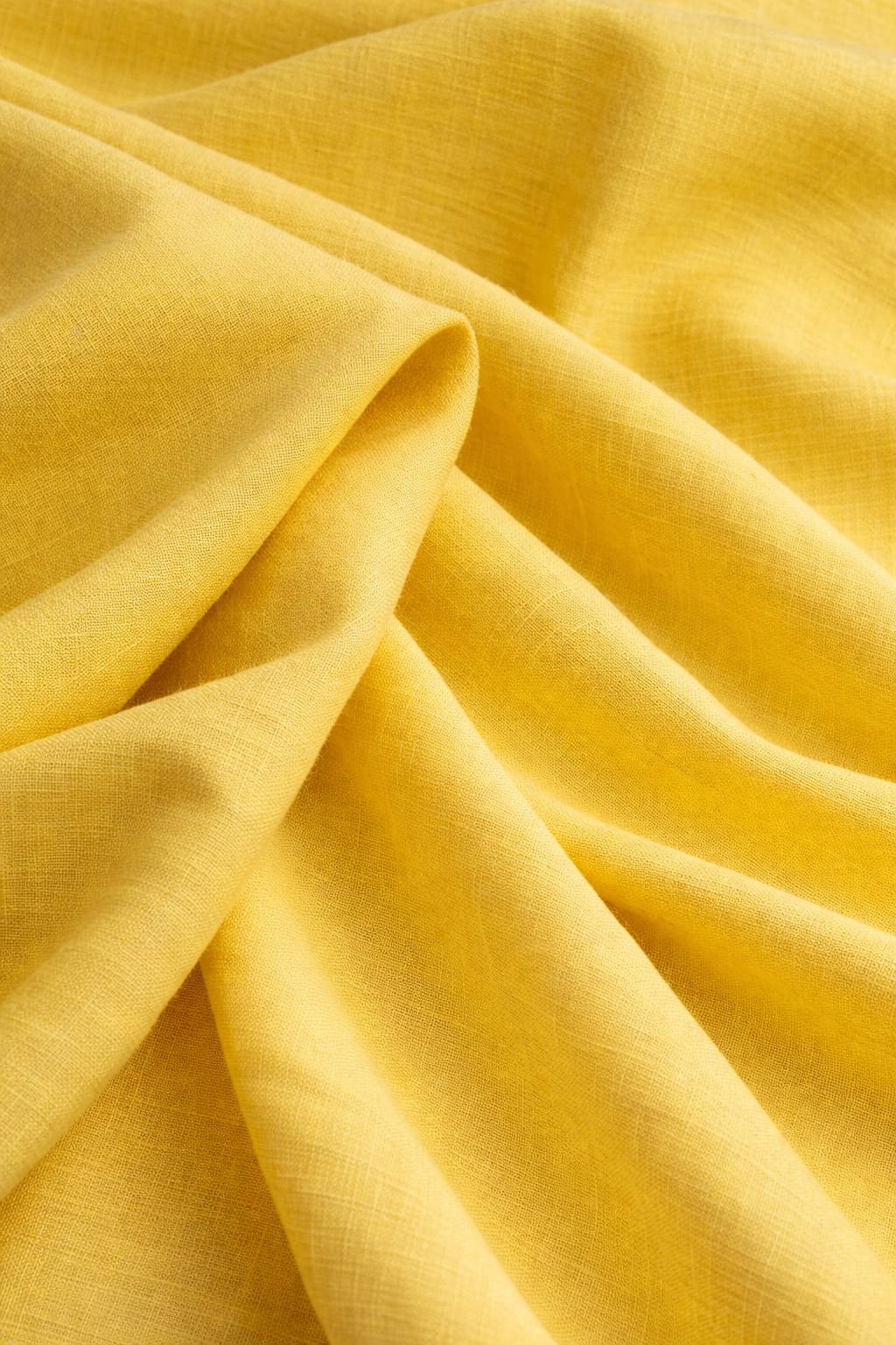 Linen sunshine yellow color -The fabric drapes softly yet retains a sl ...