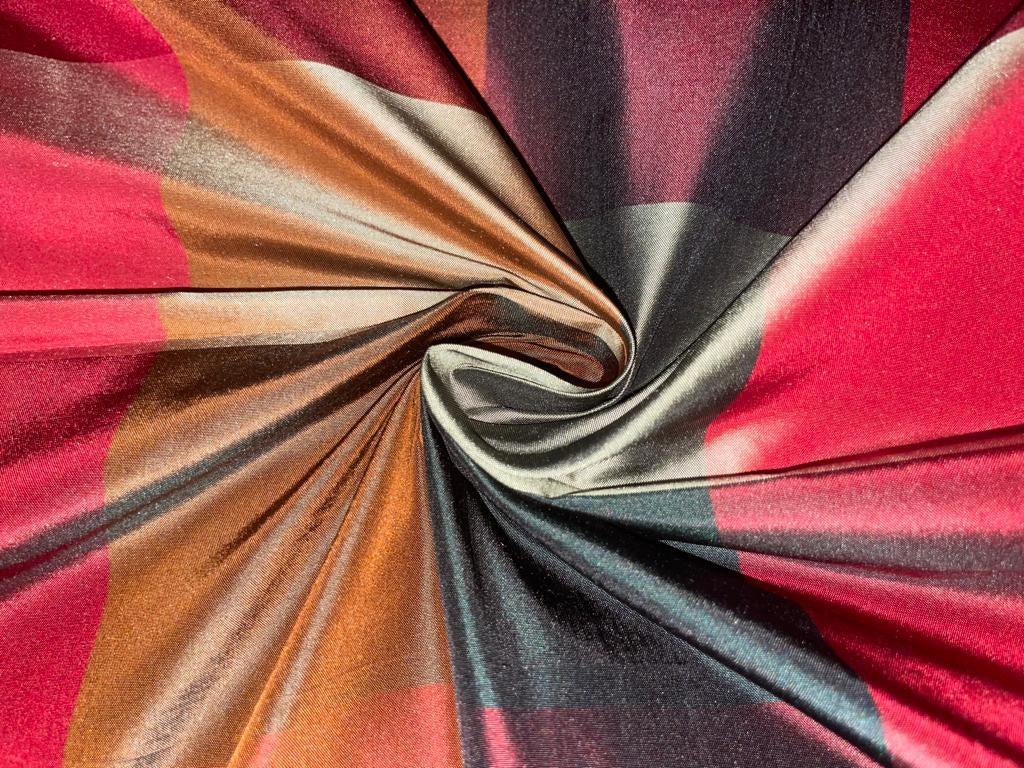 SILK TAFFETA FABRIC multi COLOR PLAIDS 54" wide TAF#C24[1] – Puresilks.us