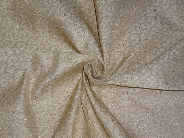 spun Brocade fabric Light Gold & Metallic Gold colour 44" wide ...