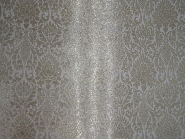 Heavy Brocade Fabric Cream & Metallic Gold color 44" wide BRO330[1 ...