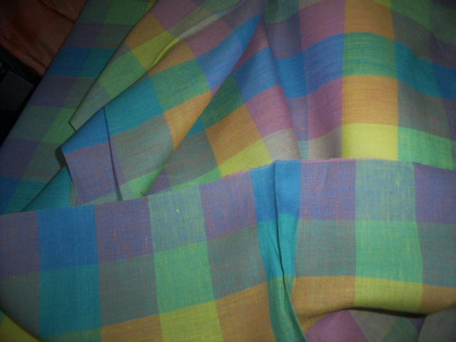 linen plaid fabric 58" MULTI COLOUR PLAIDS{ – Puresilks.us