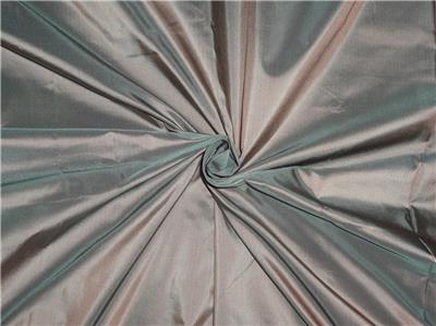 100% Pure Silk Taffeta Fabric Peach x Dusty Green Color54"wide – Puresilks.us