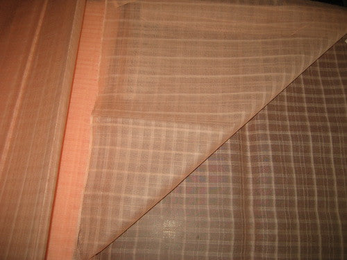 Peach color Cotton Organdy Plaids~Width 44" – Puresilks.us