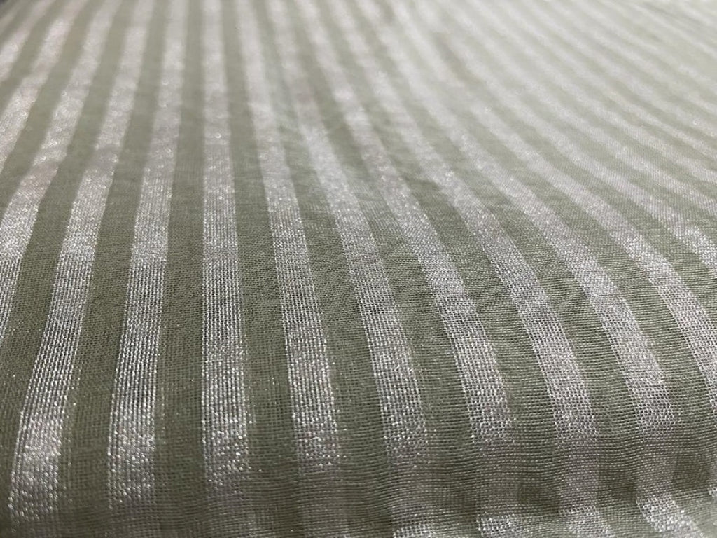 100% Silk metallic tissue organza stripe design 54 "[12299] – Puresilks.us