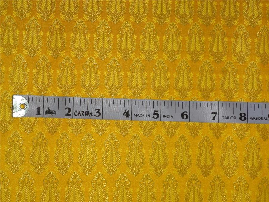 SILK BROCADE~WIDTH 44 ~ TURMERIC YELLOW X METALLIC GOLD COLOUR ...
