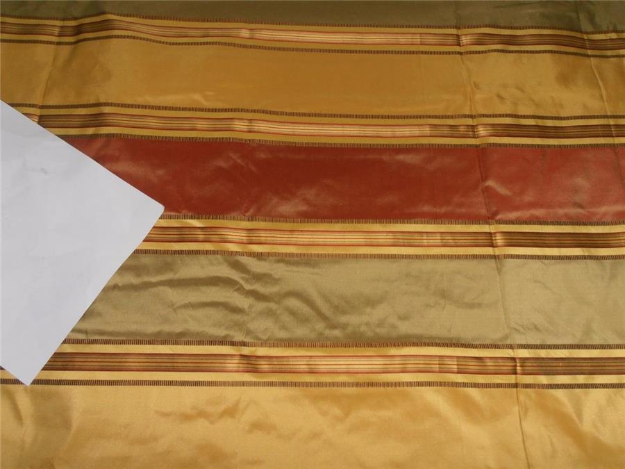 100%SILK TAFFETA FABRIC YELLOW,RED X GOLD SATIN STRIPES 54 wide TAFS11 – Puresilks.us