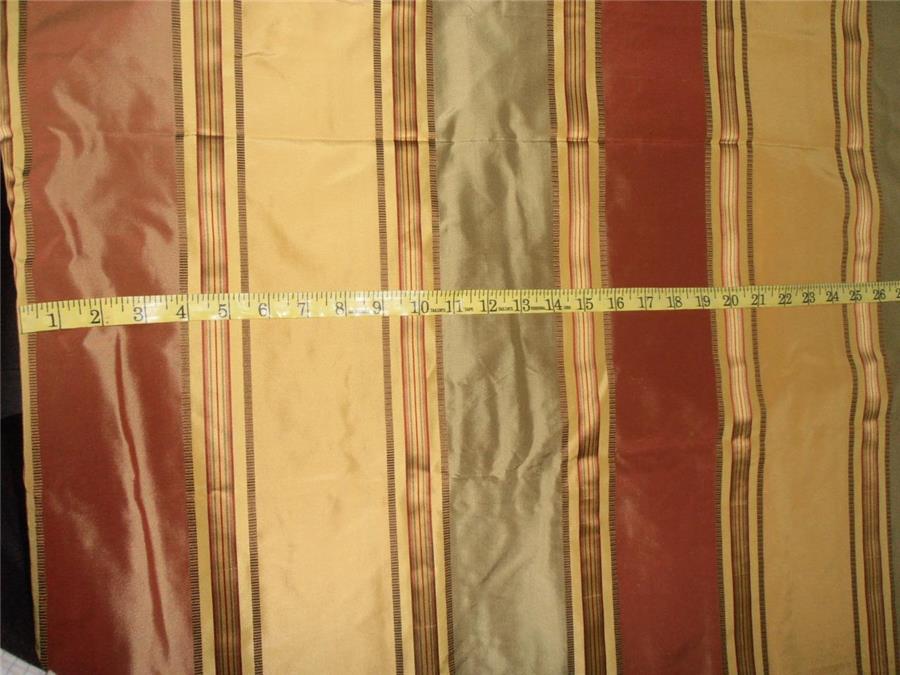 100%SILK TAFFETA FABRIC YELLOW,RED X GOLD SATIN STRIPES 54 wide TAFS11 – Puresilks.us