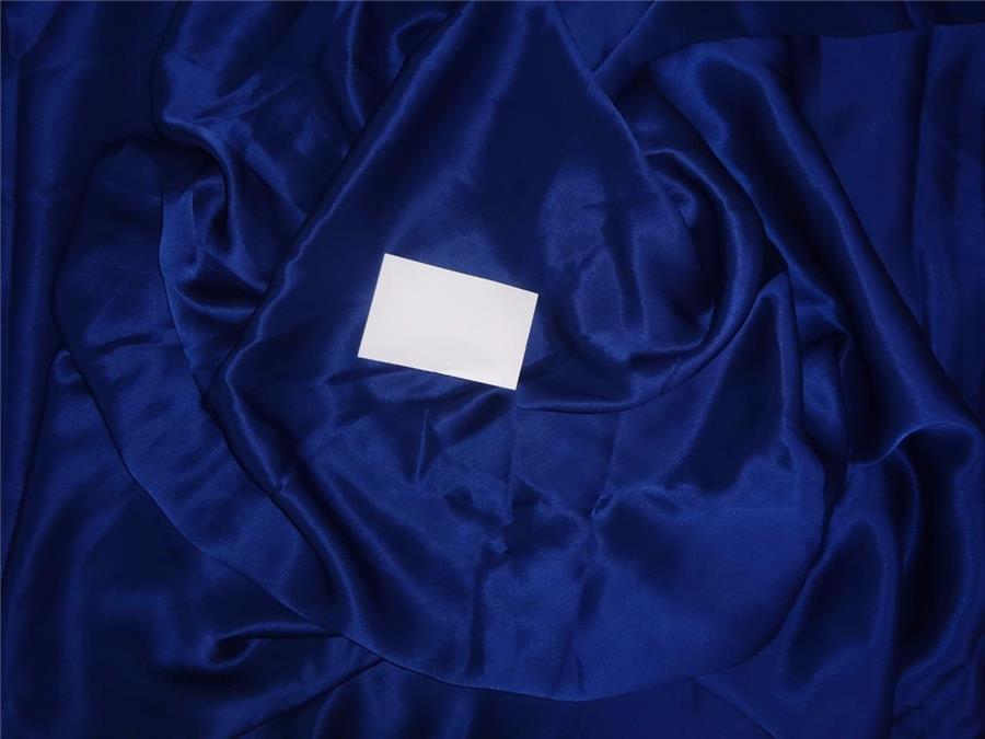 100% PURE SILK SATIN FABRIC 120 GRAMS ROYAL INK BLUE colour 44" w ...