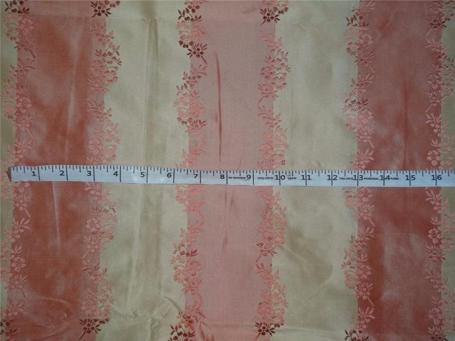 SILK TAFFETA JACQUARD~SALMON PINK X LIGHT GOLD TAF#SJ15[2] – Puresilks.us