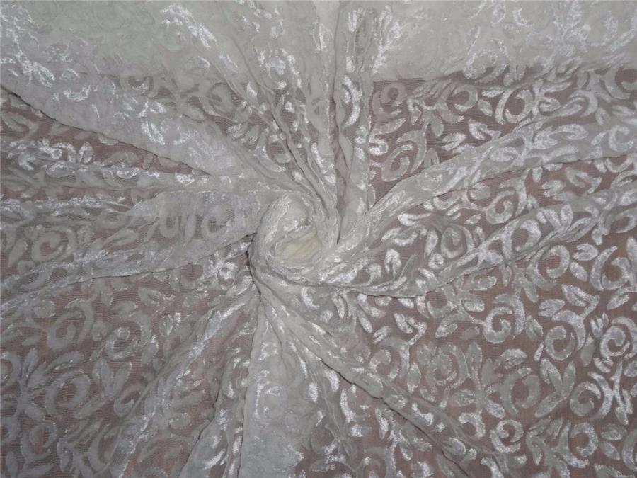 Natural Dyeable Devore Burnout Velvet fabric 44" wide [8116] – Puresilks.us