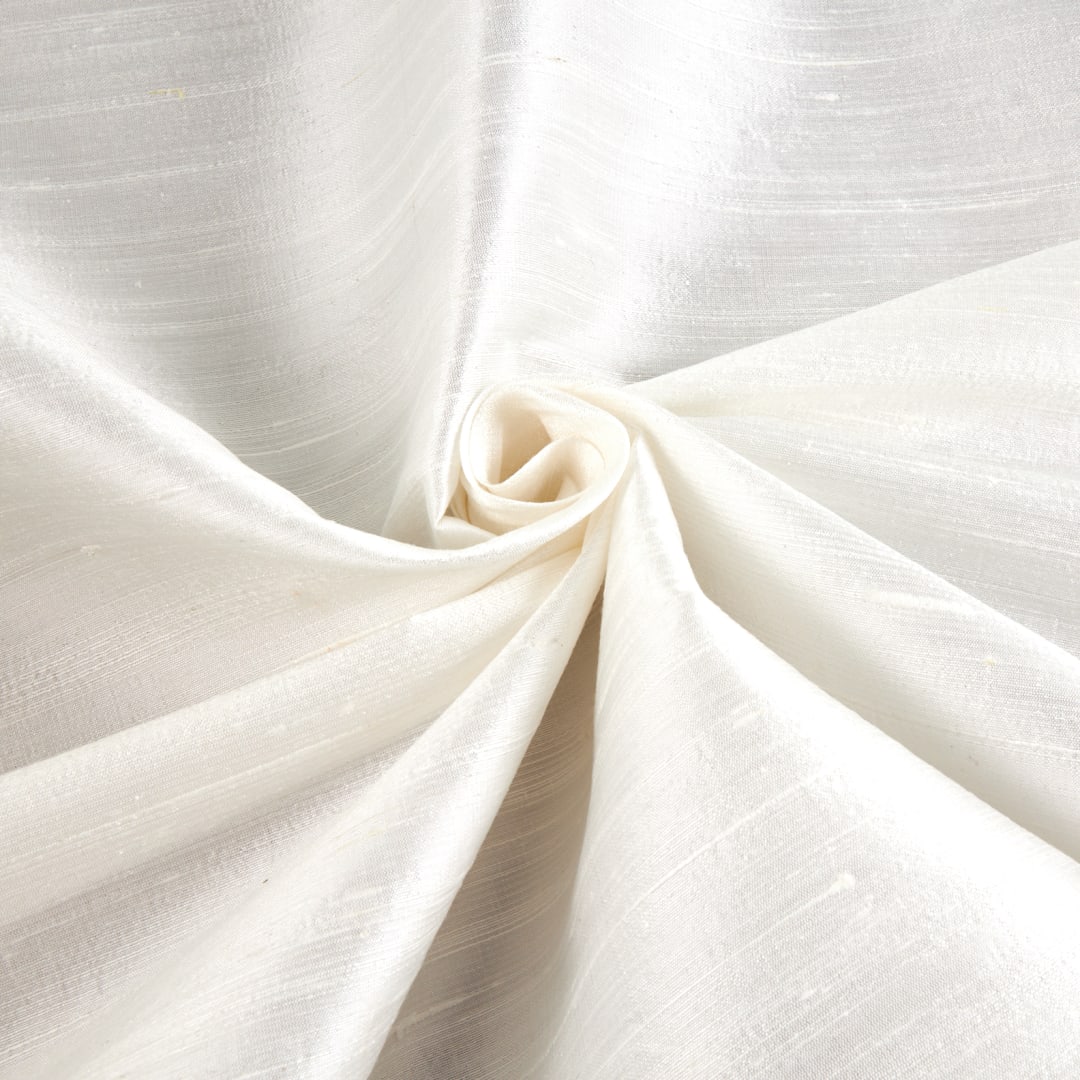 Polyester Dupioni Ivory color fabric ~ 44" wide – Puresilks.us