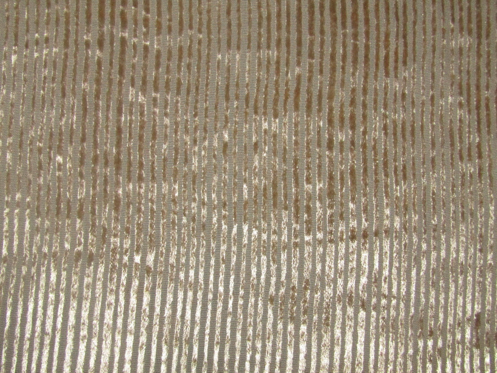 Gold Devore Burnout Velvet Stripes fabric ~ 44" wide – Puresilks.us