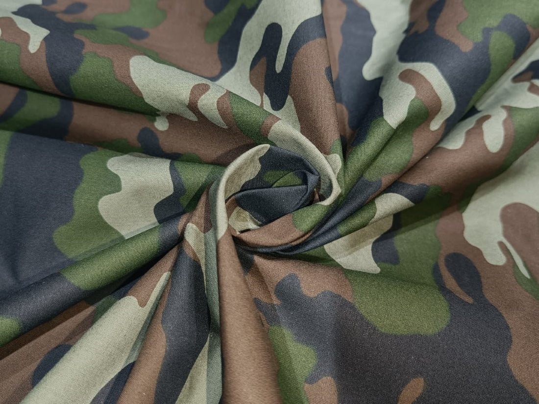 100% Cotton Fabric Army/Camouflage Print 58" wide available in two col ...