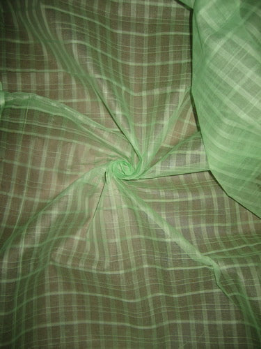 Pastel Green color Cotton Organdy Plaids~Width 44" – Puresilks.us