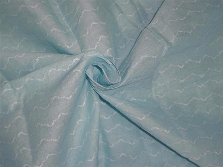 cotton organdy fabric leno curvy zigzag design 44" teal color ...