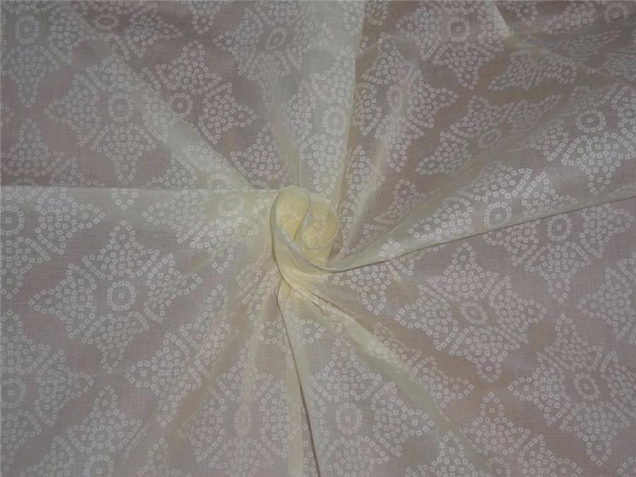 Cotton organdy printed fabric pastel yellow 44"stiff cotorg-newpr ...